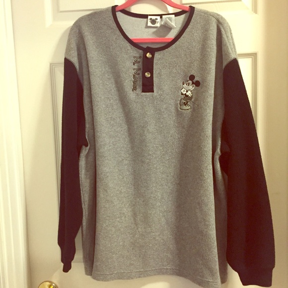 Disney | Tops | Vintage Black And Grey Colorblock Mickey Top | Poshmark